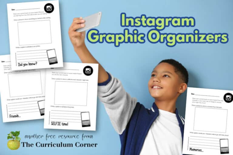 Instagram Reading Response Pages - The Curriculum Corner 4-5-6