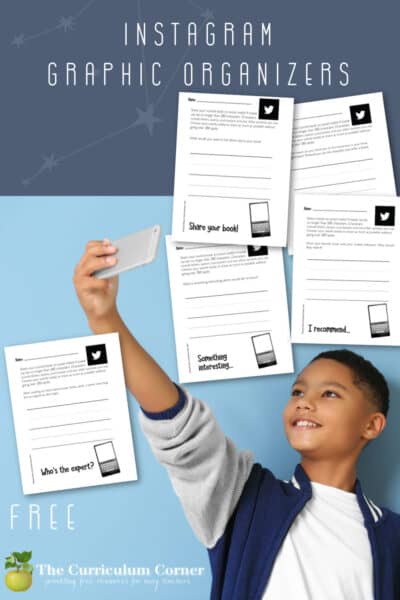 Instagram Reading Response Pages - The Curriculum Corner 4-5-6