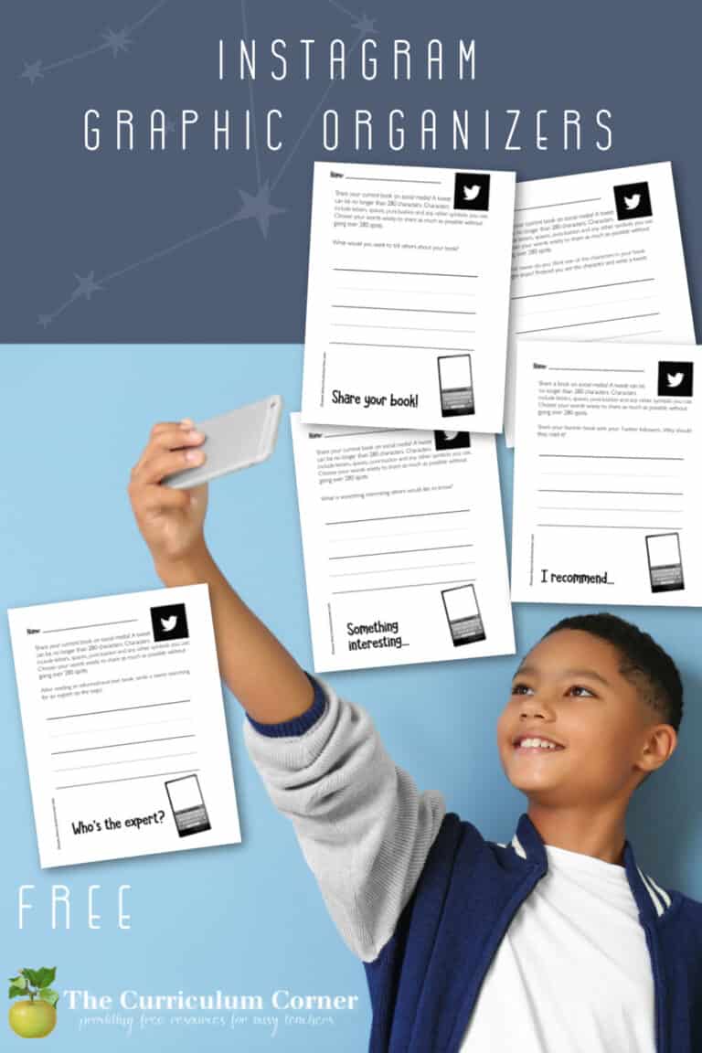 Instagram Reading Response Pages - The Curriculum Corner 4-5-6