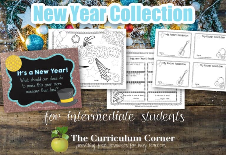 New Year's Resolutions & Goal Setting - The Curriculum Corner 4-5-6
