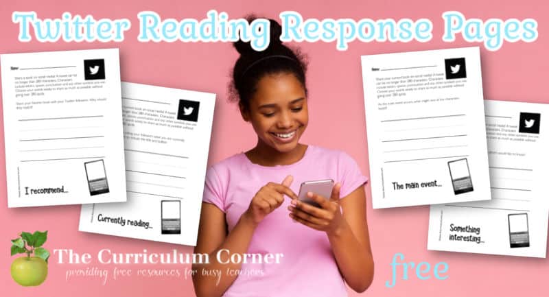 Twitter Reading Response Pages - The Curriculum Corner 4-5-6