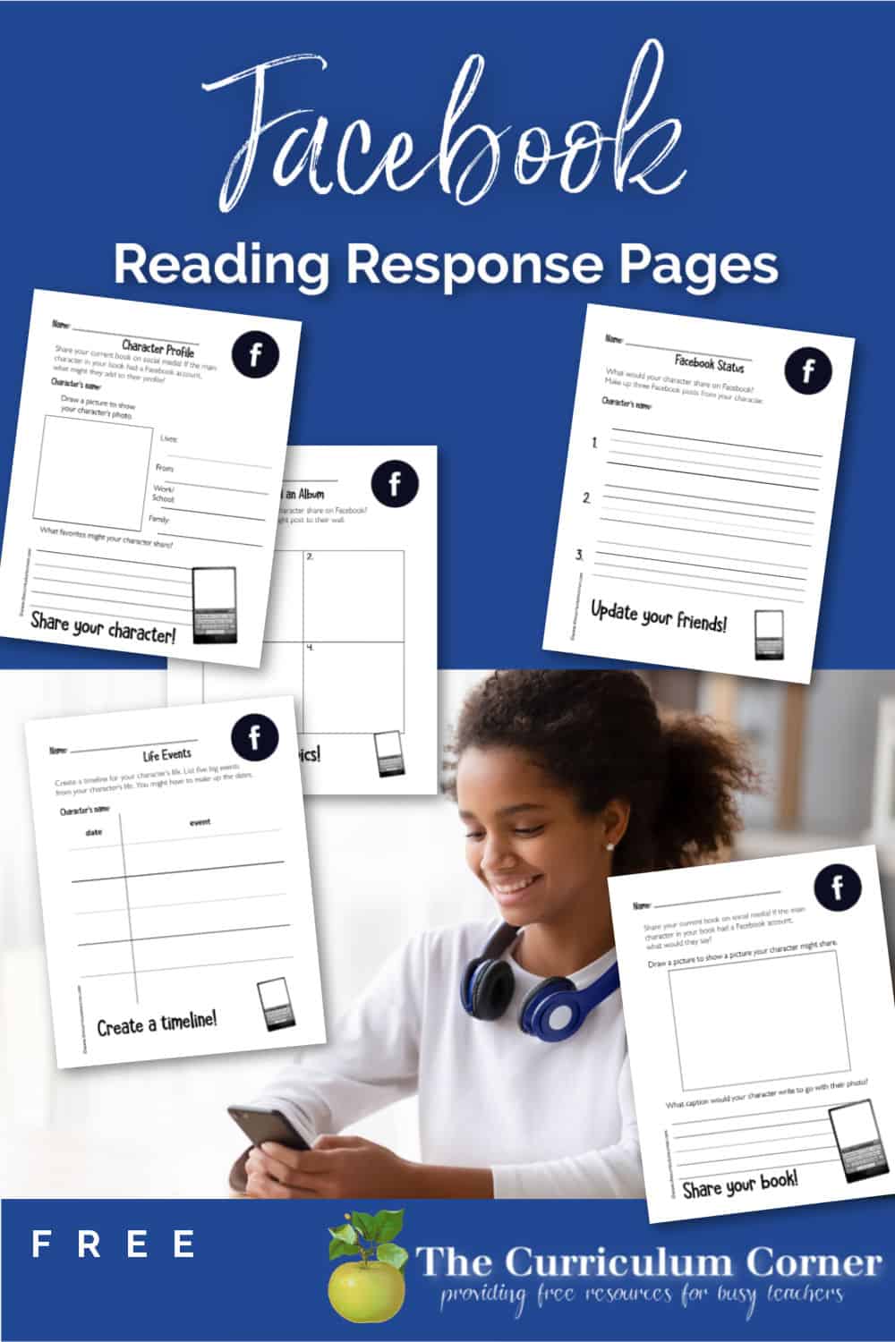 Facebook Reading Response Pages - The Curriculum Corner 4-5-6