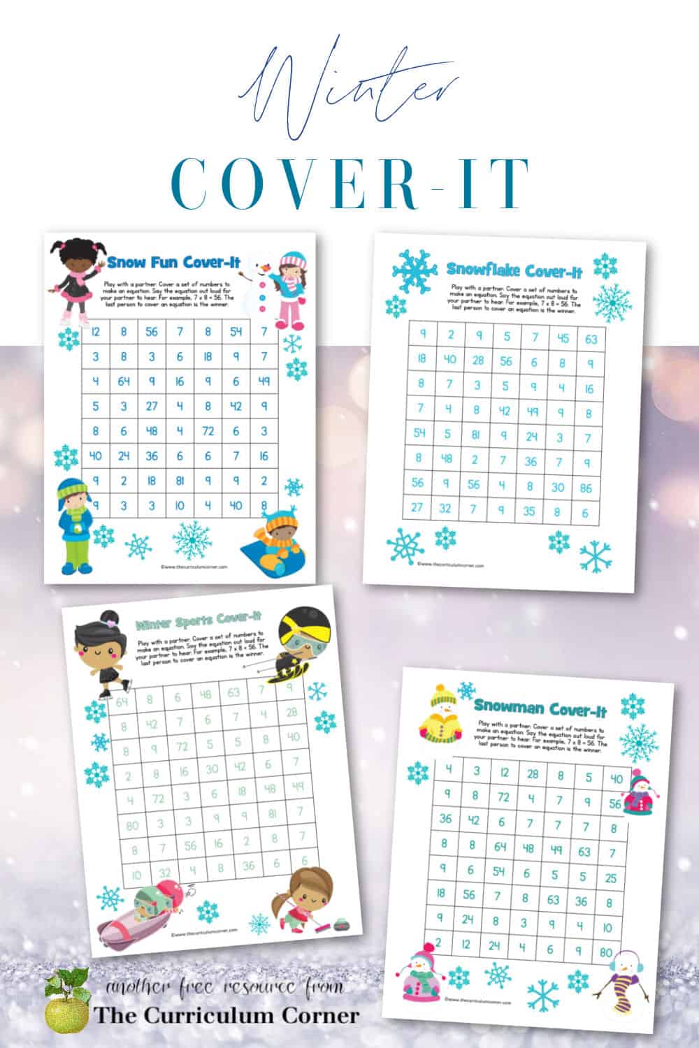 Winter Cover-It Multiplication & Division Games - The Curriculum Corner ...