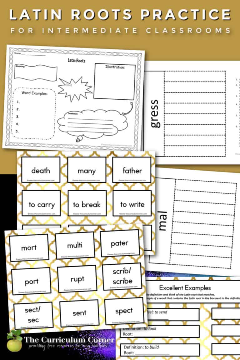 Latin Roots Resources - The Curriculum Corner 4-5-6
