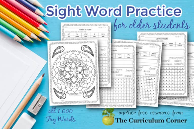Sight Word Practice For Older Students The Curriculum Corner 4 5 6 Sight Word Practice For Older Students The Curriculum Corner 4 5 6