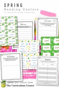 Spring Reading Centers - The Curriculum Corner 4-5-6