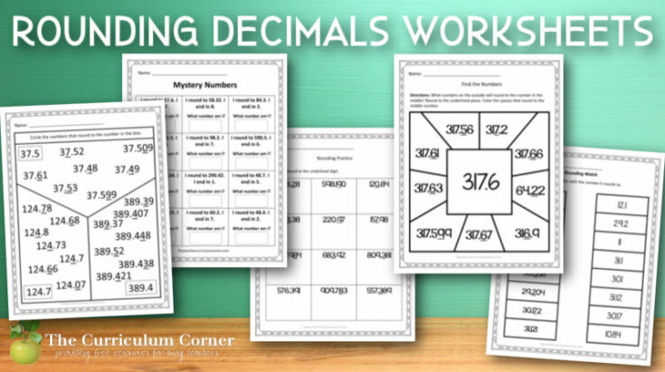 rounding decimals worksheets fb - The Curriculum Corner 4-5-6