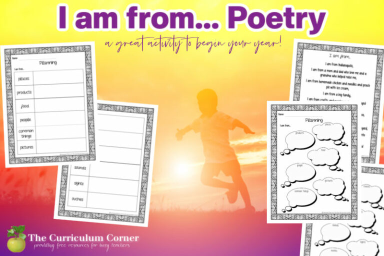 I am from... Poetry - The Curriculum Corner 4-5-6