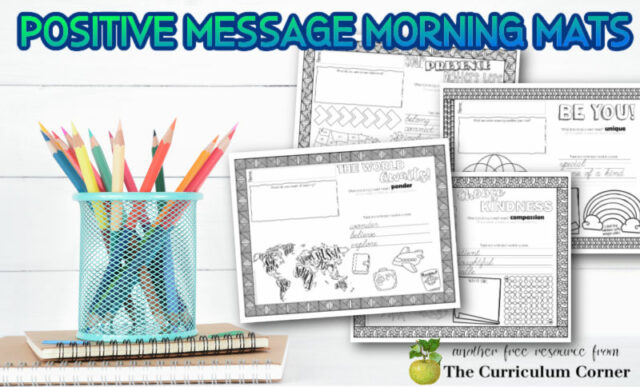 Positive Message Morning Mats - The Curriculum Corner 4-5-6