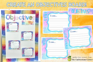 Watercolor Objectives Board - The Curriculum Corner 4-5-6