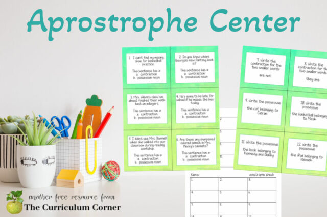 apostrophe-center - The Curriculum Corner 4-5-6