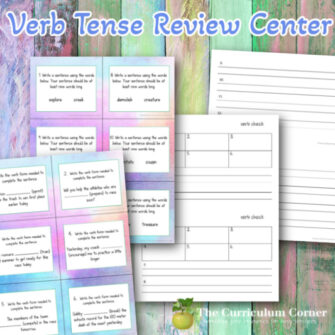 verb tense center 1 feature - The Curriculum Corner 4-5-6