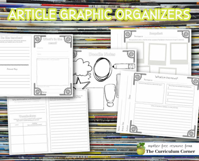 Magazine Article Graphic Organizers - The Curriculum Corner 4-5-6