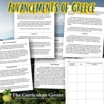 Advancements of Ancient Greece - The Curriculum Corner 4-5-6