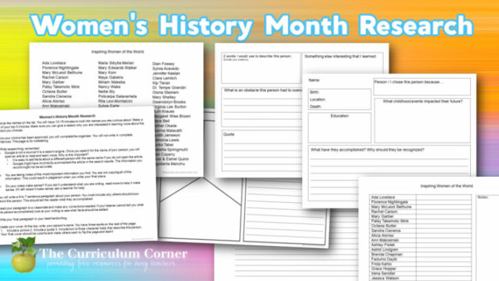 Women's History Month Research - The Curriculum Corner 4-5-6