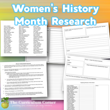 Women's History Month Research - The Curriculum Corner 4-5-6