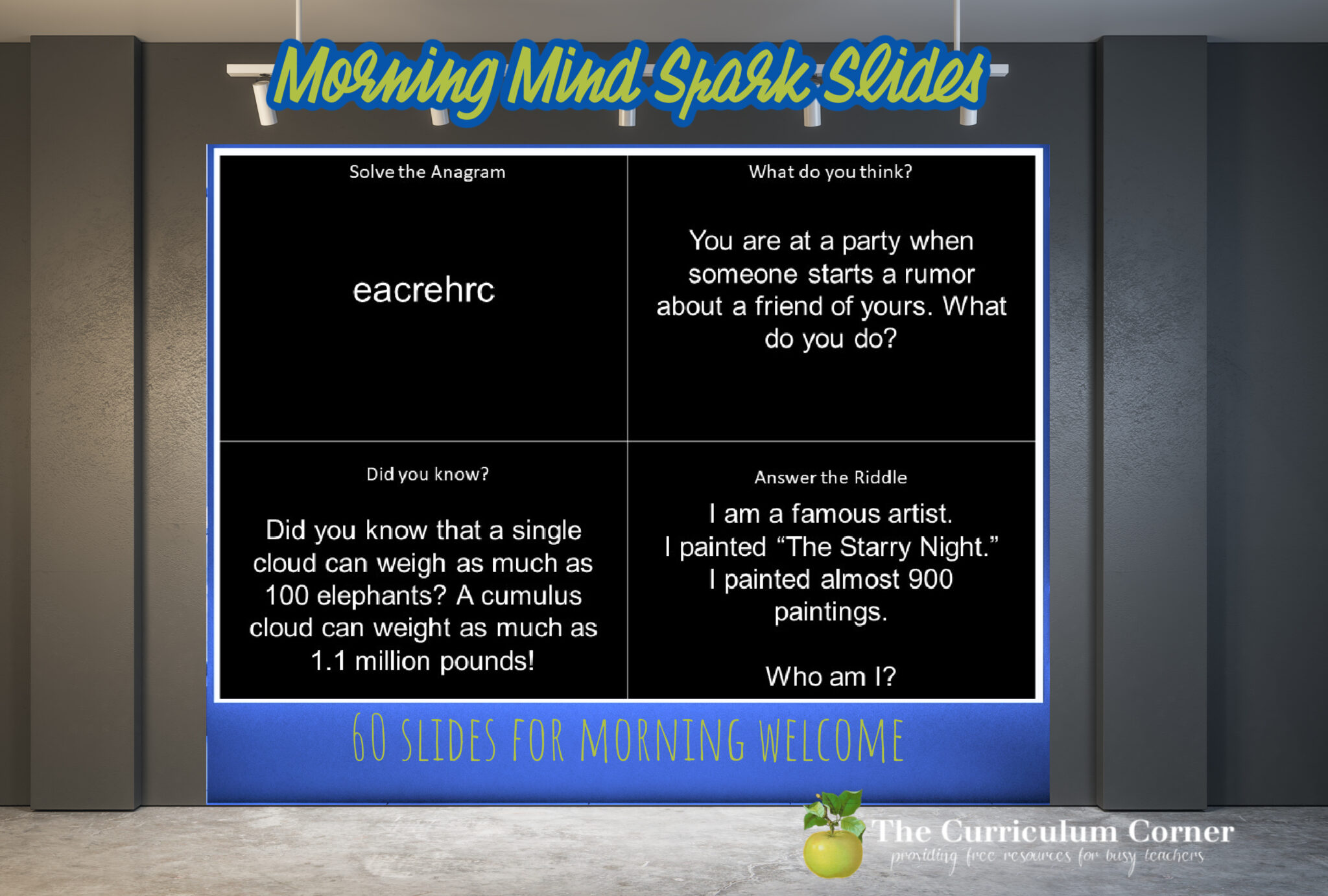 Morning Mind Spark Slides - The Curriculum Corner 4-5-6
