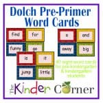 Dolch Pre-Primer Word Cards - The Kinder Corner