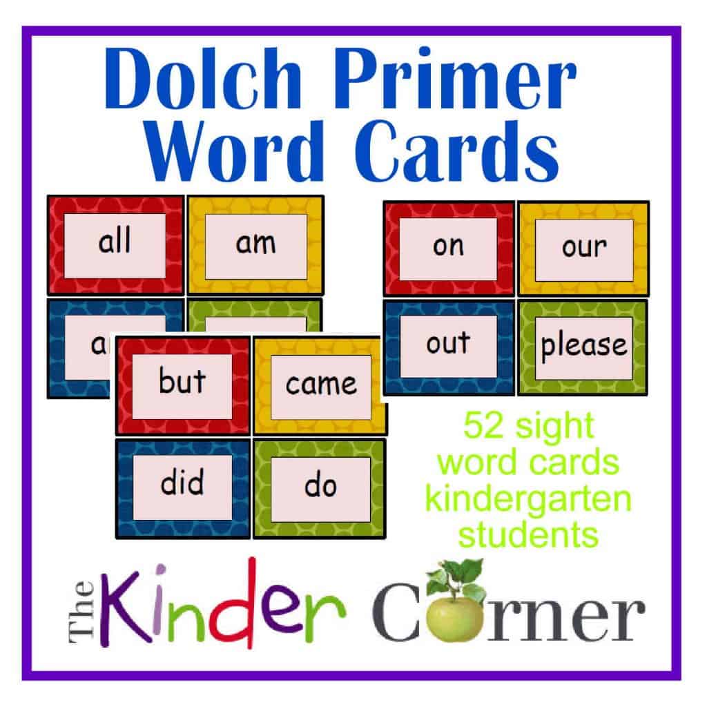 Dolch Primer Word Cards - The Kinder Corner