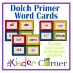 Dolch Primer Word Cards - The Kinder Corner