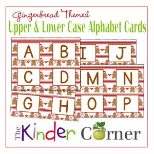 Gingerbread Themed Upper & Lowercase Letter Cards - The Kinder Corner