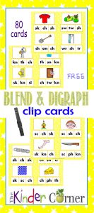 Blends & Digraphs Clip Cards - The Kinder Corner