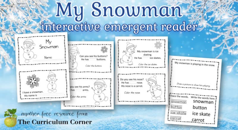 Snowman Emergent Reader Booklet - The Kinder Corner