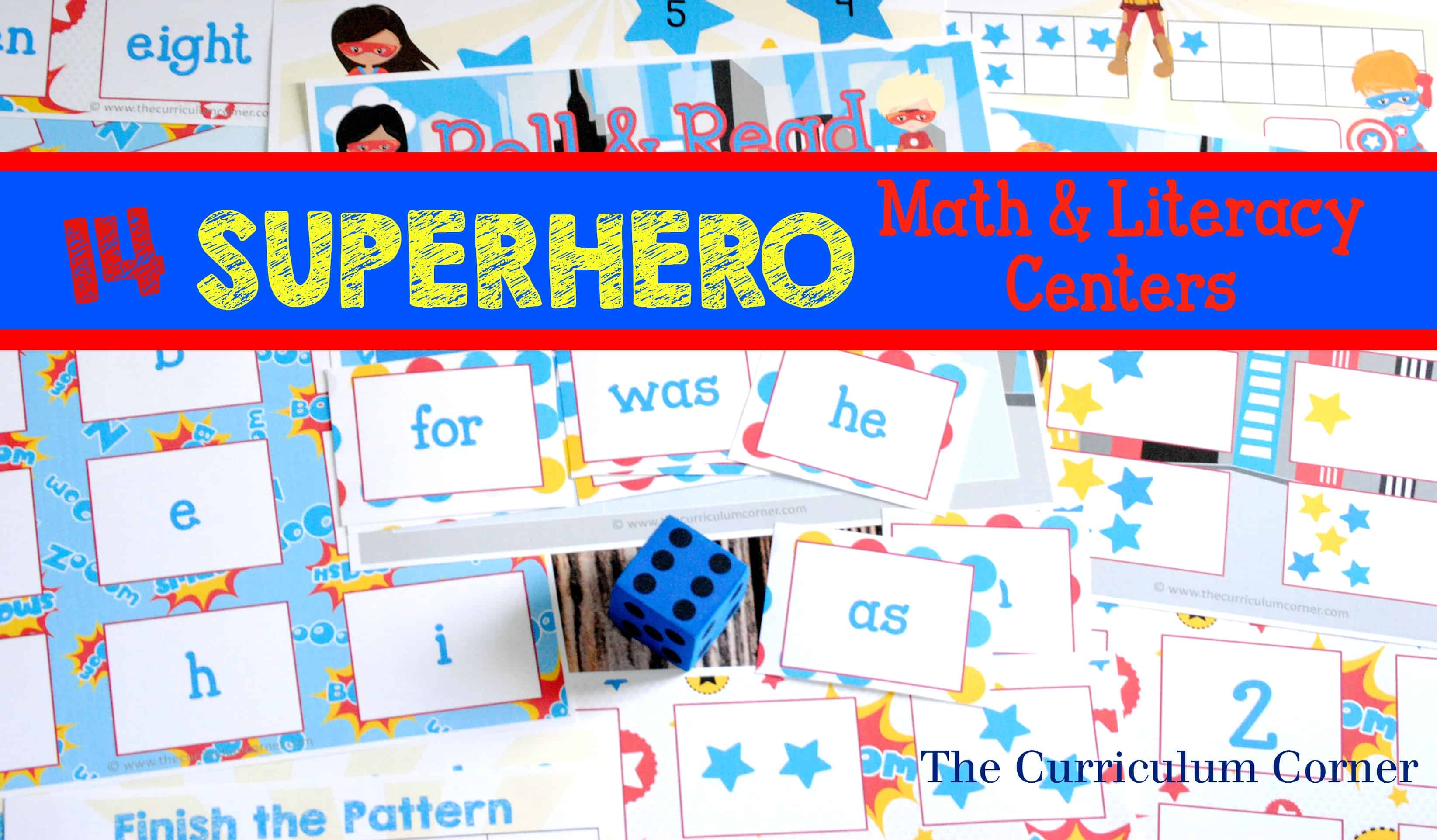 Superhero Math & Literacy Centers - The Kinder Corner
