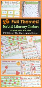 Fall Math & Literacy Centers - The Kinder Corner