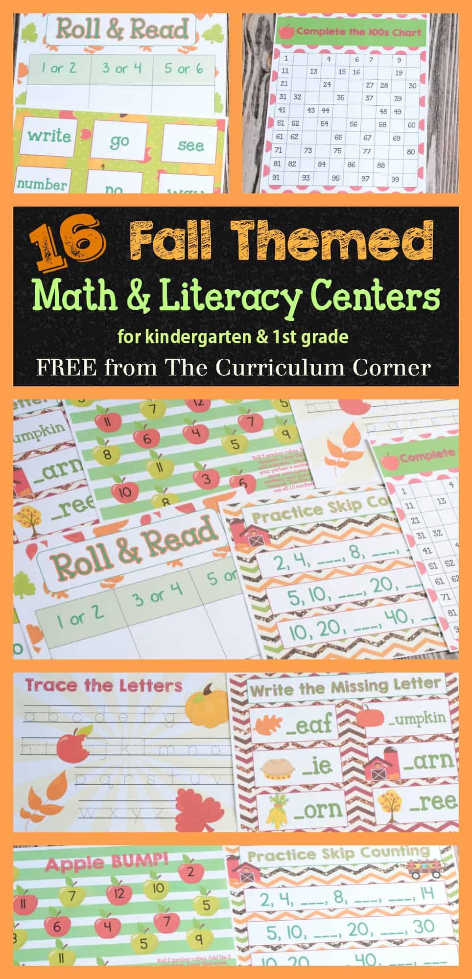 Fall Math & Literacy Centers - The Kinder Corner