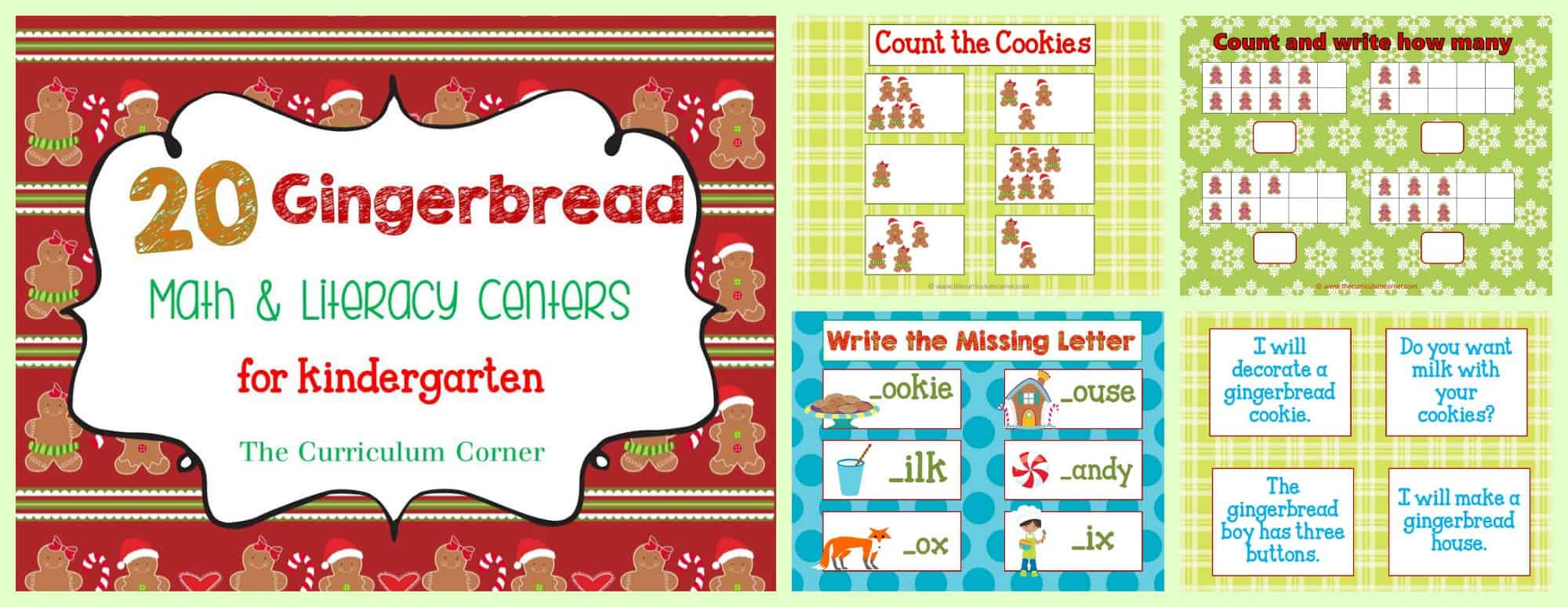 Gingerbread Math & Literacy Centers - The Kinder Corner