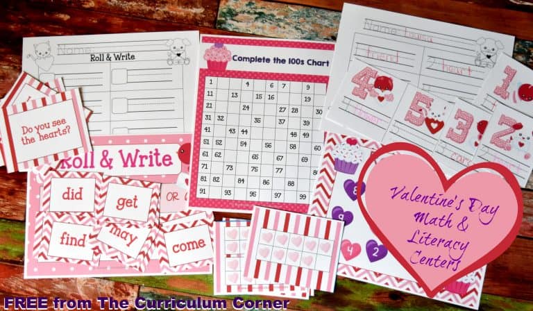 Valentine's Math & Literacy Centers - The Kinder Corner