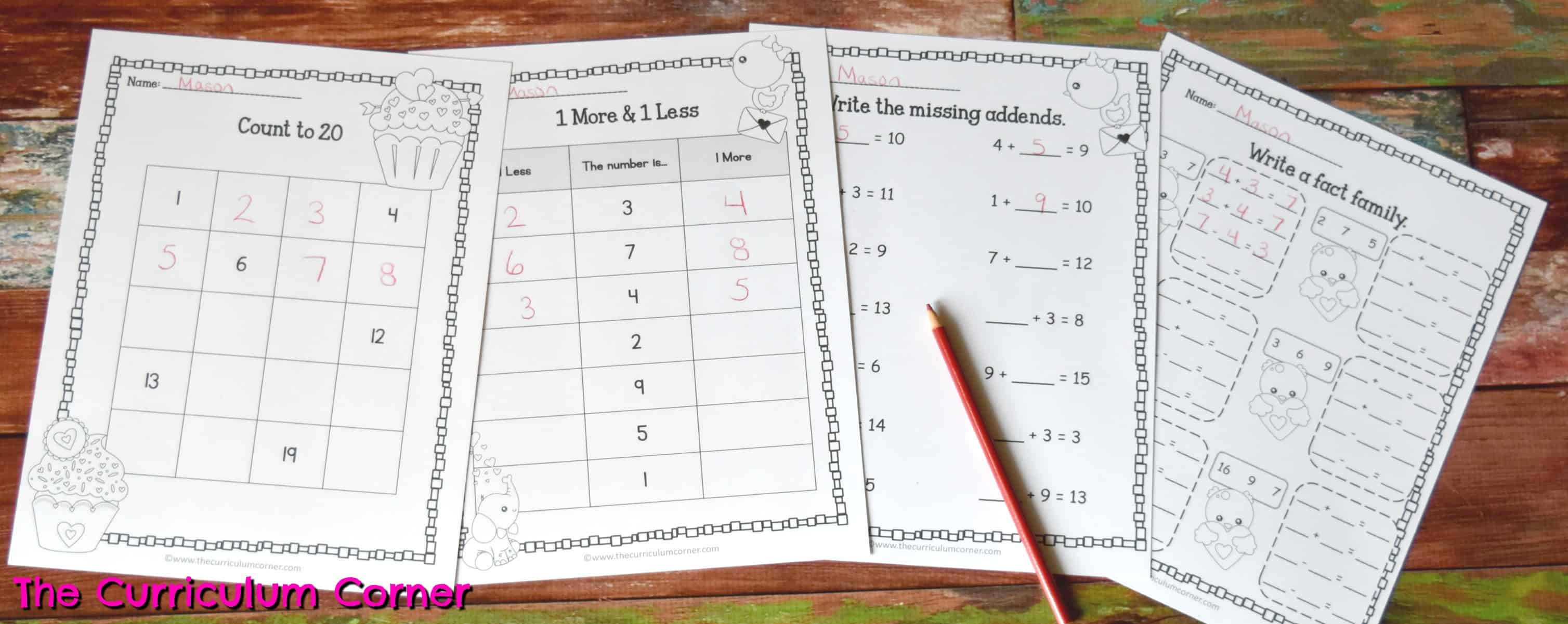 Valentine Print & Go Practice Pages - The Kinder Corner