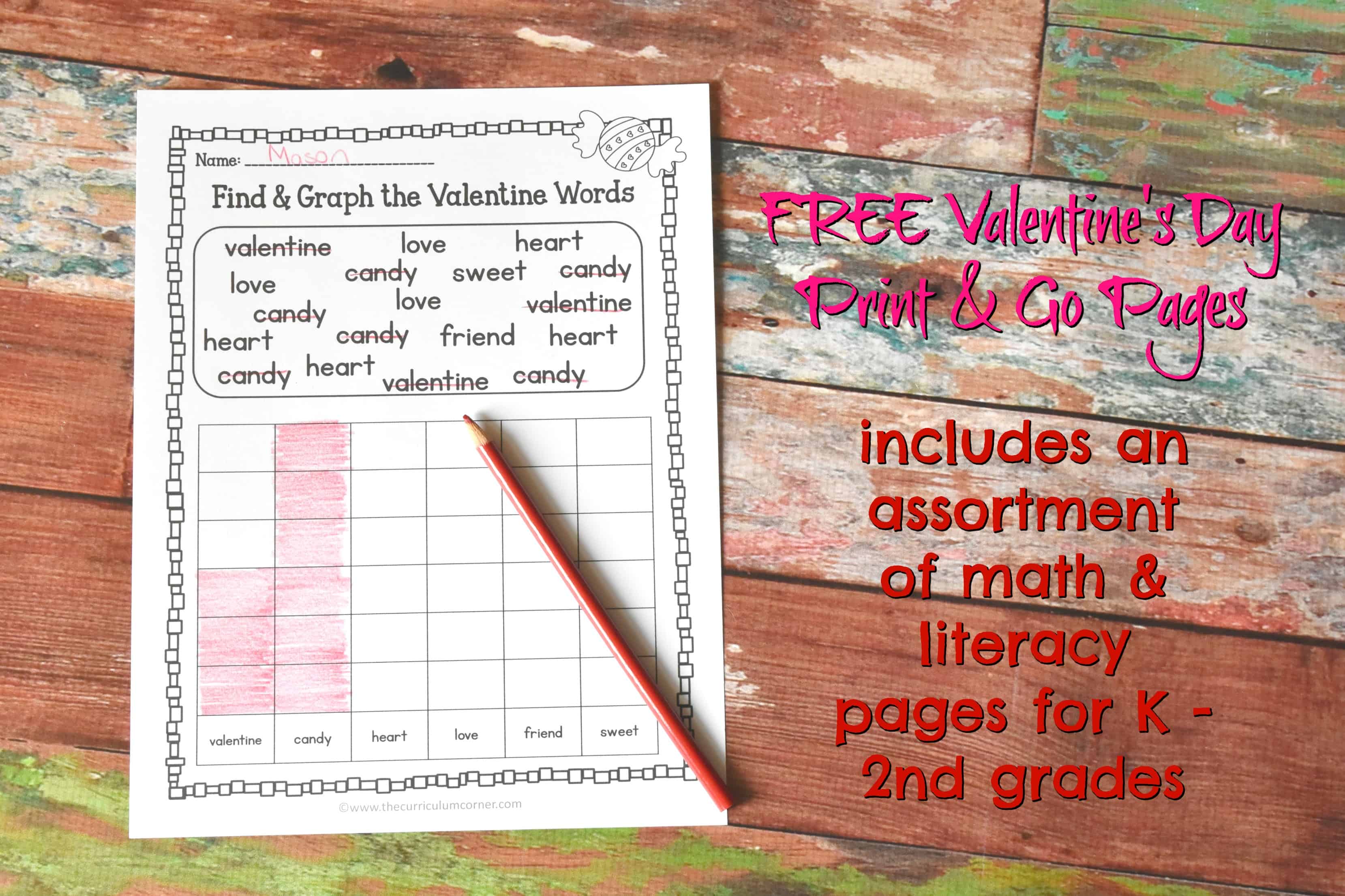 Valentine Print & Go Practice Pages - The Kinder Corner