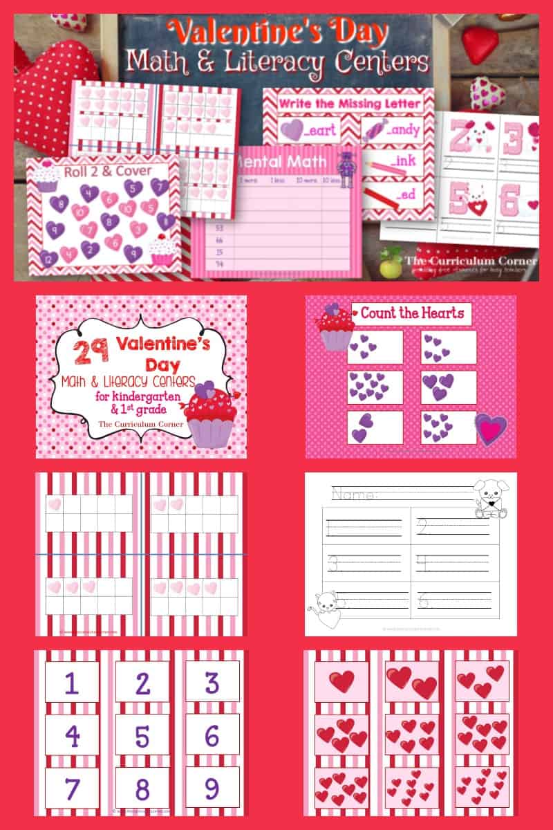 Valentine's Math & Literacy Centers - The Kinder Corner
