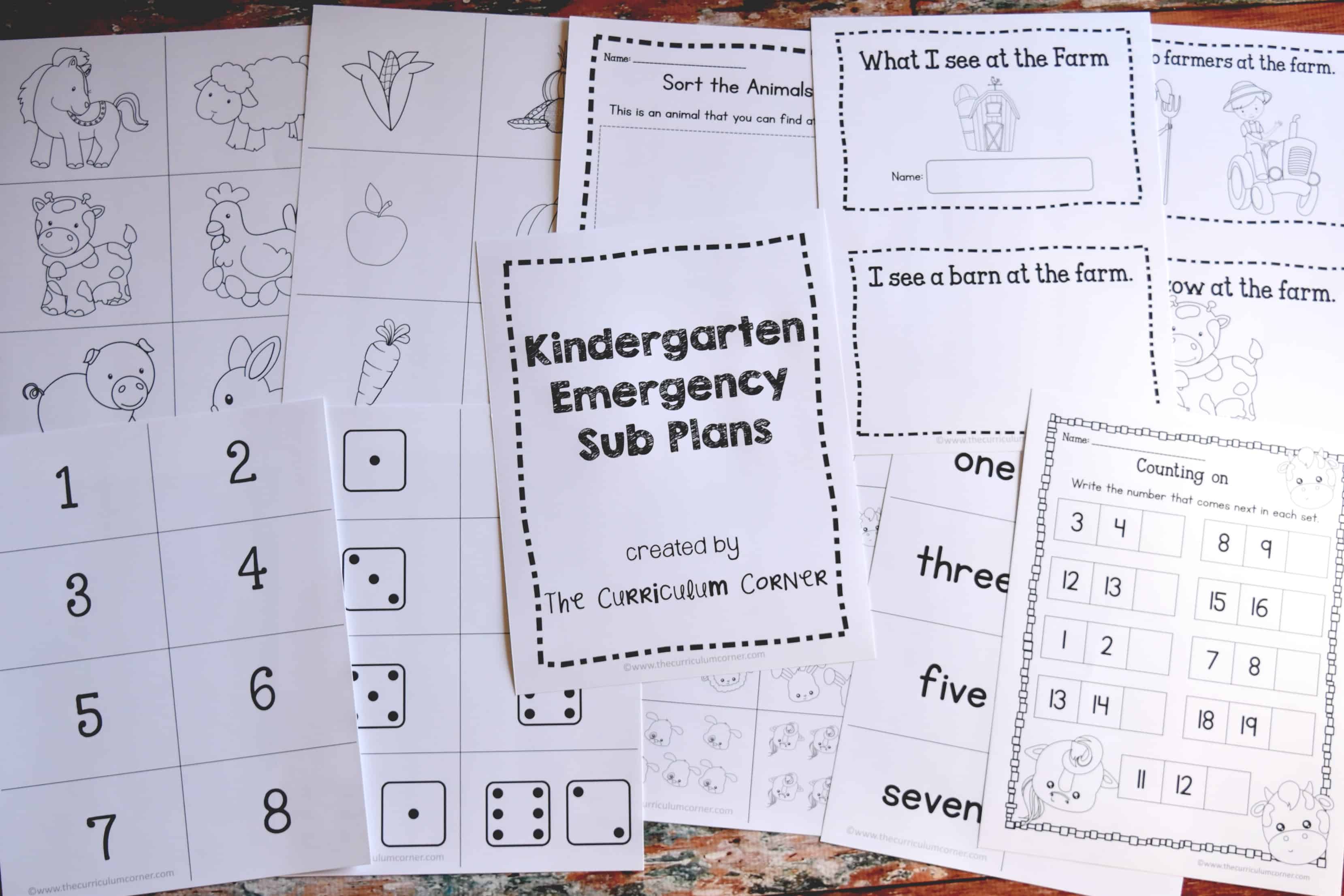 Kindergarten Sub Plans - Set 2 - The Kinder Corner