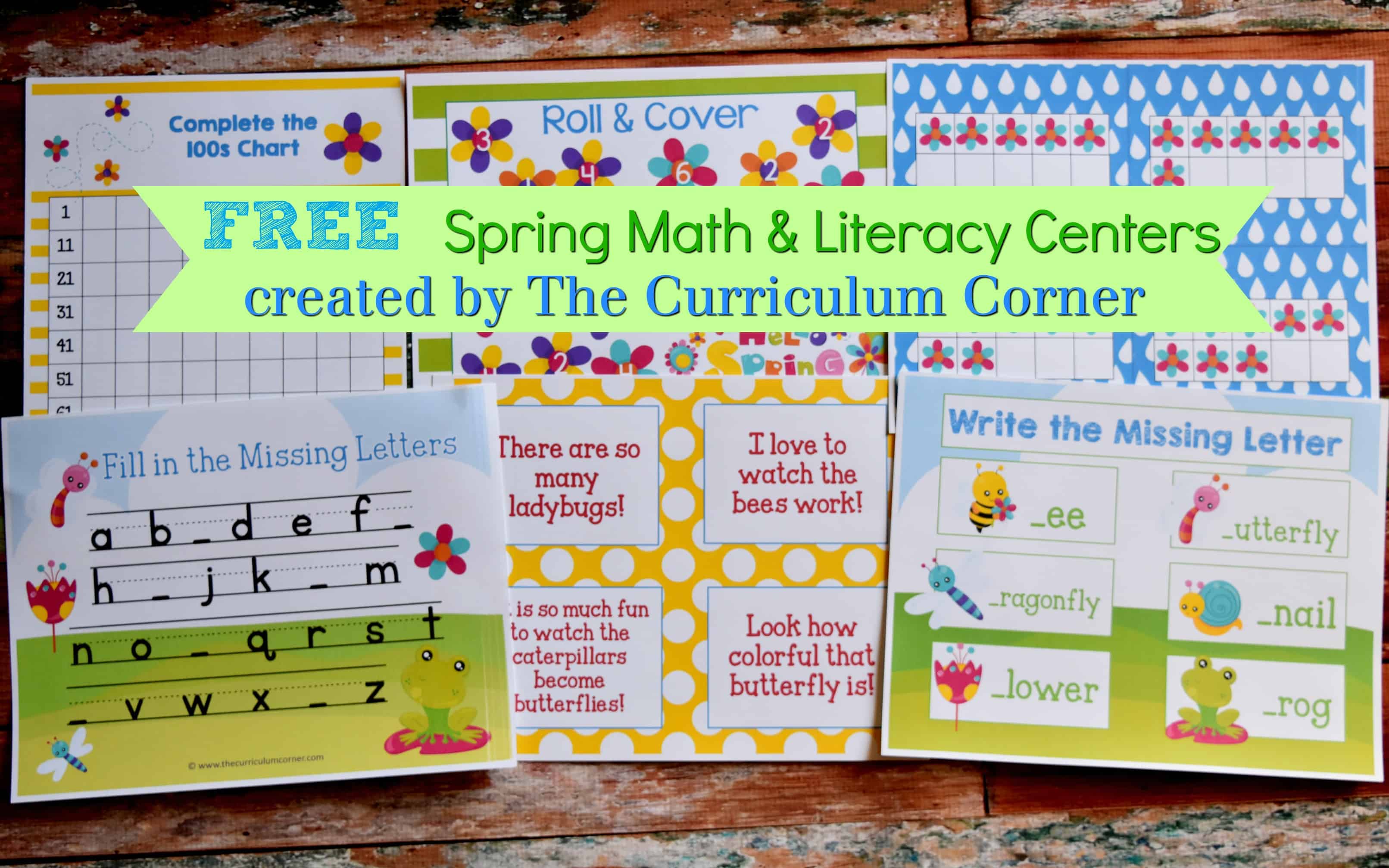 Spring Math & Literacy Centers - The Kinder Corner