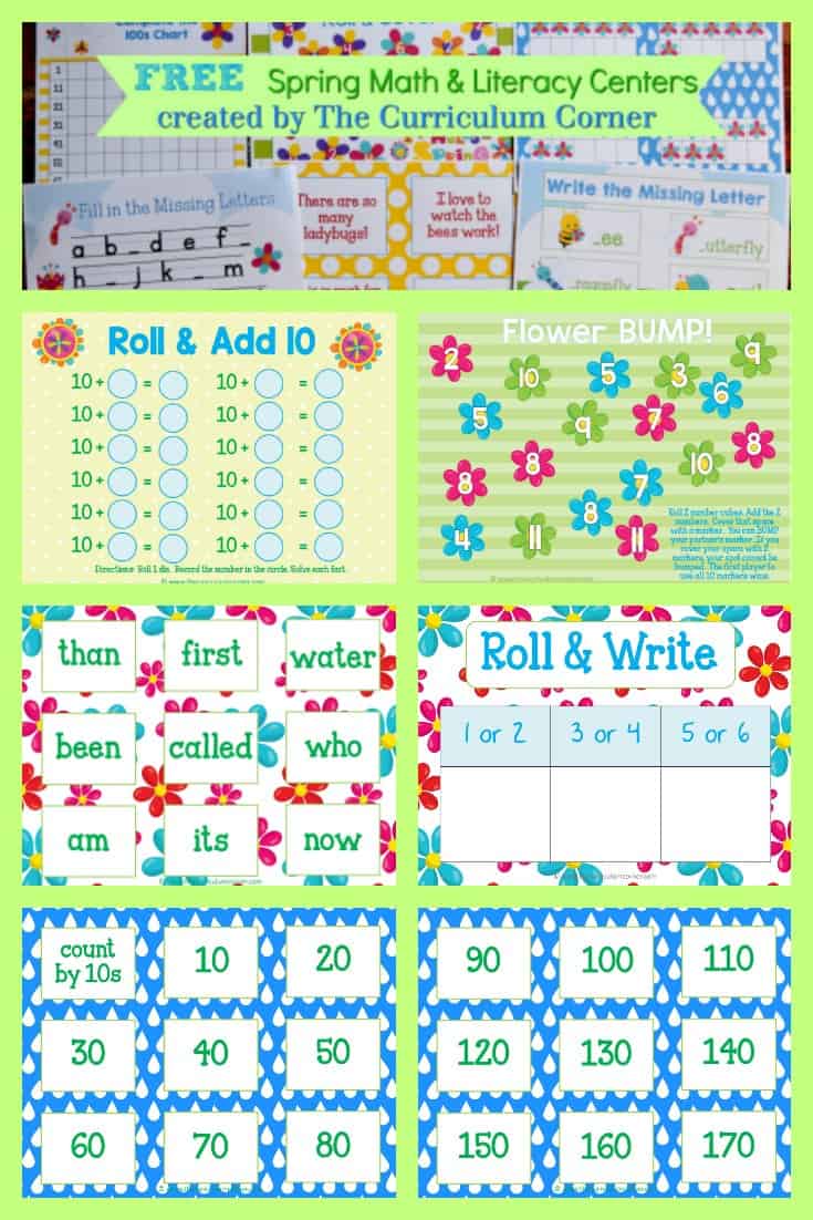 Spring Math & Literacy Centers - The Kinder Corner