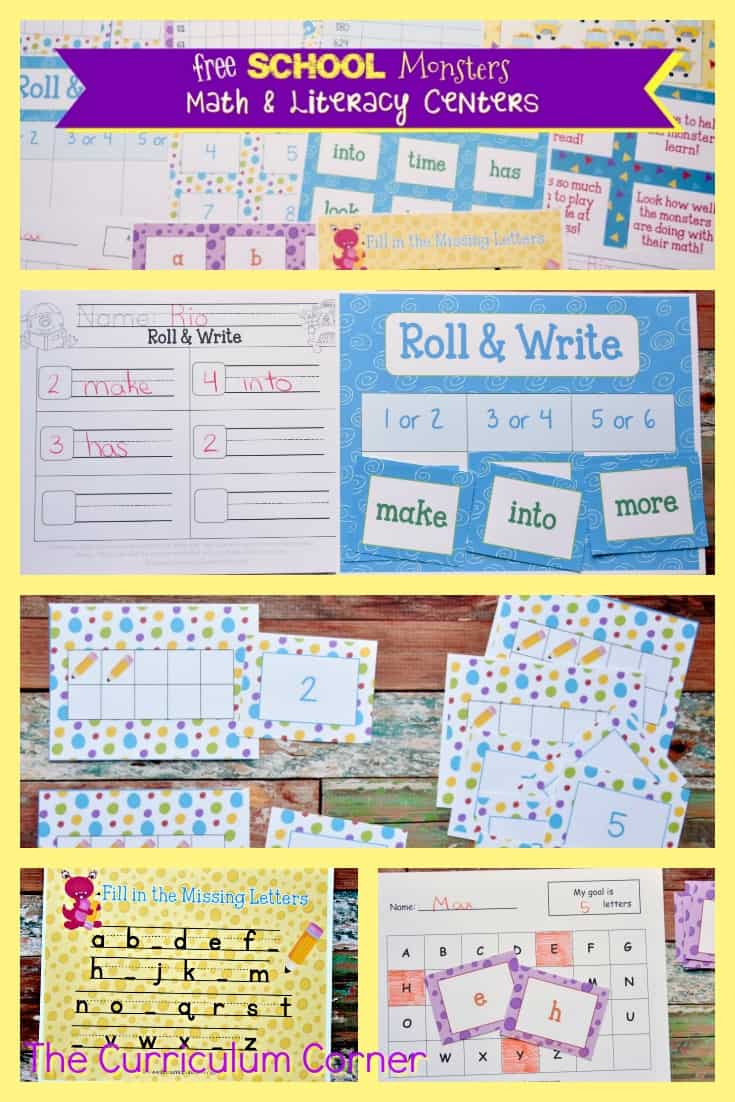 Back to School Math & Literacy Centers - The Kinder Corner