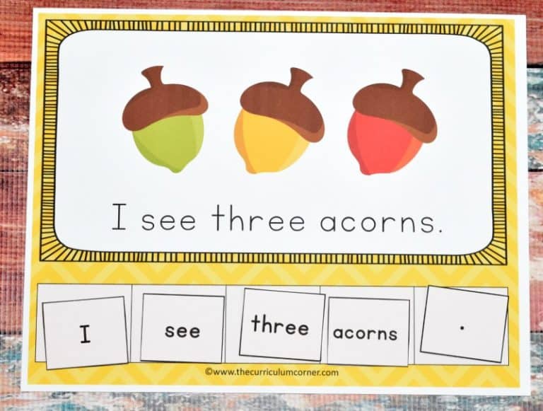 Fall Sentence Mats - The Kinder Corner