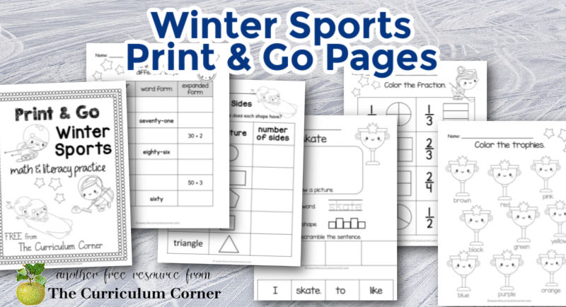 Winter Sports Print & Go Pages - The Kinder Corner