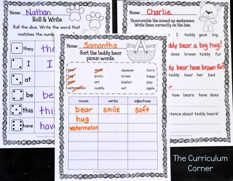 Teddy Bear Print & Go Pages - The Kinder Corner