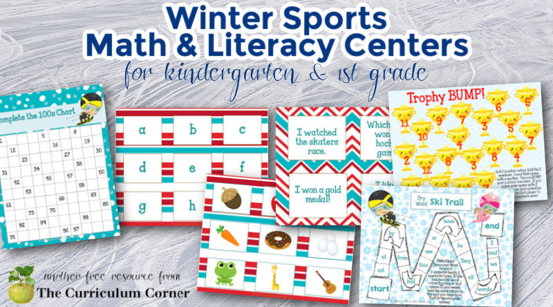 Winter Sports Math & Literacy Centers - The Kinder Corner