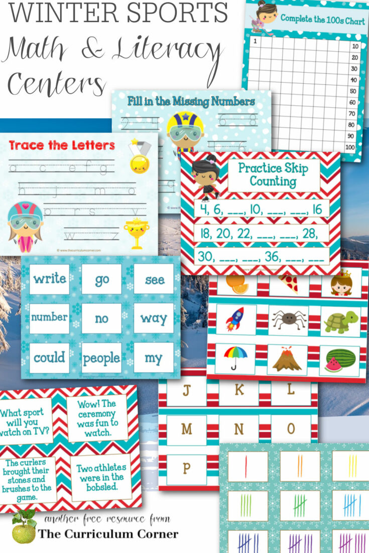 Winter Sports Math & Literacy Centers - The Kinder Corner