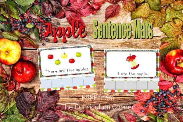 Apples Scrambled Sentence Mats - The Kinder Corner