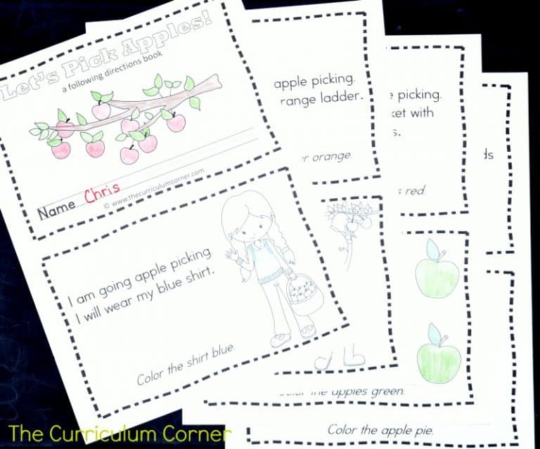 Let's Pick Apples Read & Color Booklet - The Kinder Corner