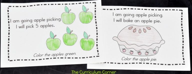Let's Pick Apples Read & Color Booklet - The Kinder Corner