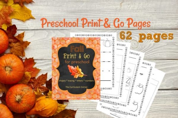 Fall Preschool Print & Go Pack - The Kinder Corner
