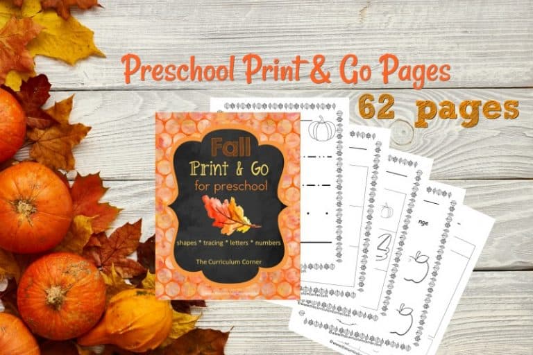 Fall Preschool Print & Go Pack - The Kinder Corner