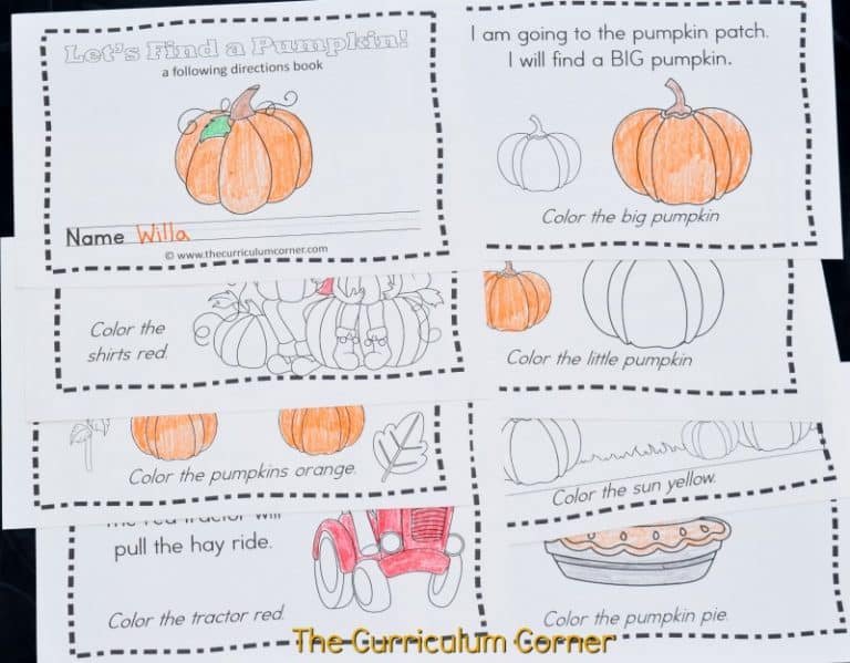 Pumpkin Patch Read & Color Book - The Kinder Corner
